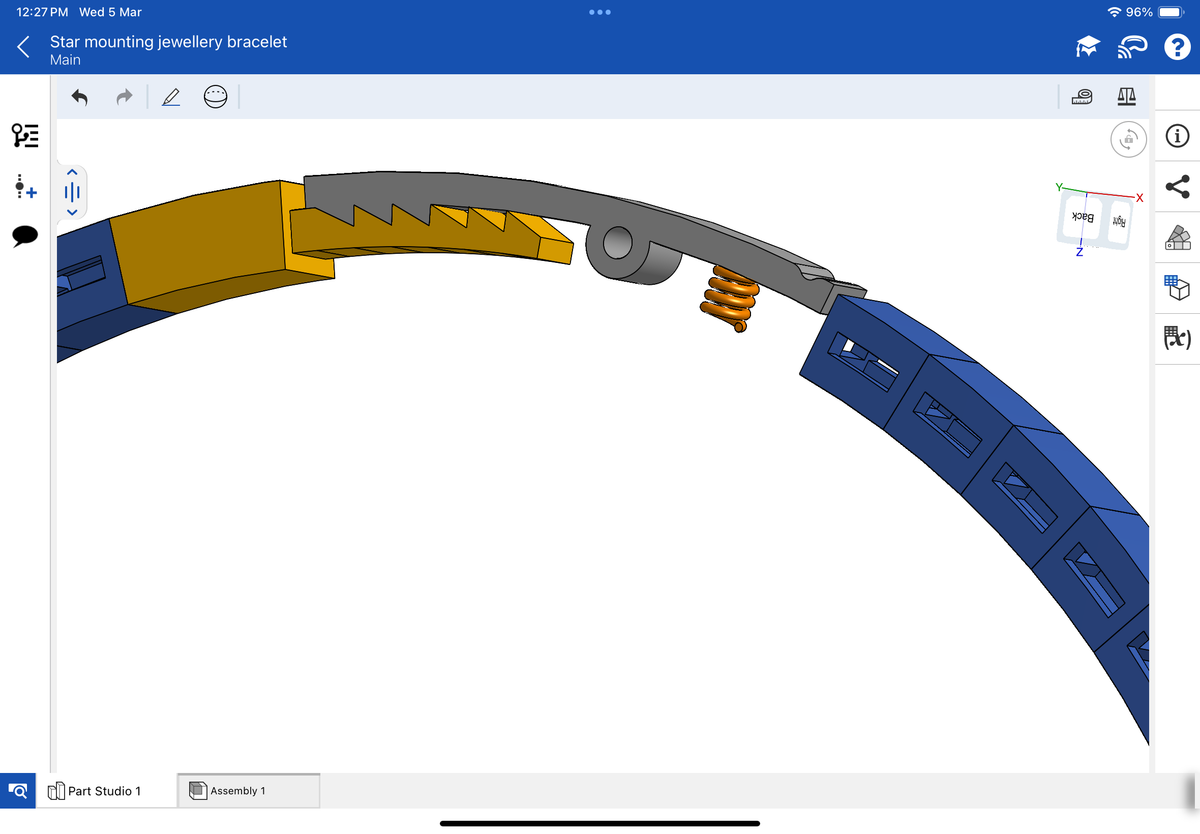 Star mounting jewellery spring bracelet, CAD file, 3DM file, STL file ...